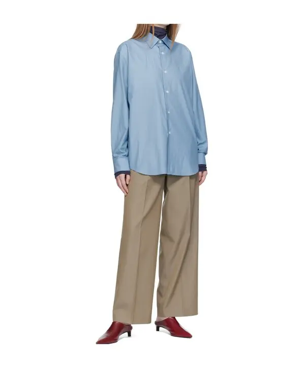 Auralee Wool Wide-leg Pleated Trousers