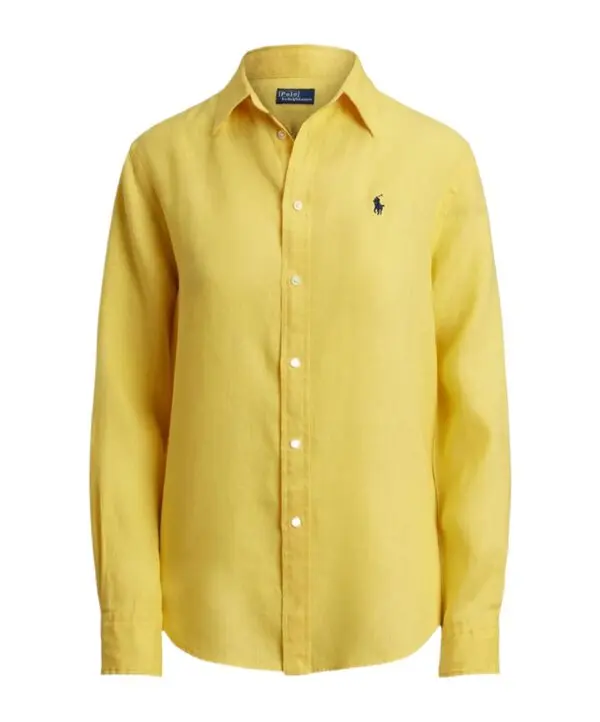 Polo Ralph Lauren Embroidered Logo Long Sleeve Shirt - Yellow