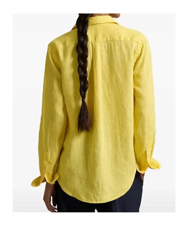 Polo Ralph Lauren Embroidered Logo Long Sleeve Shirt - Yellow