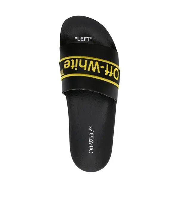 Off-White Logo Patch Slip-on Slides - Black
