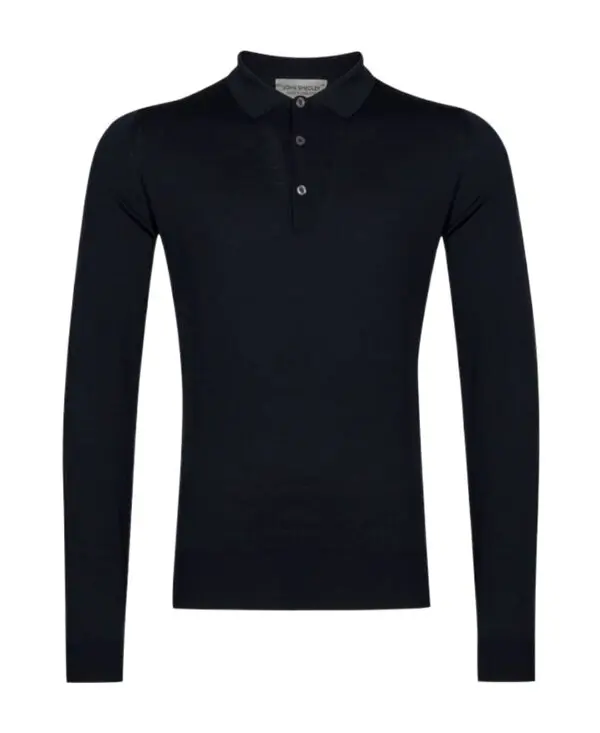 John Smedley Belper Buttoned Knitted Polo Shirt