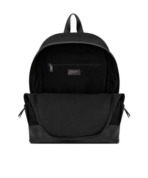 Saint Laurent City Backpack In Nylon Canvas And Leather