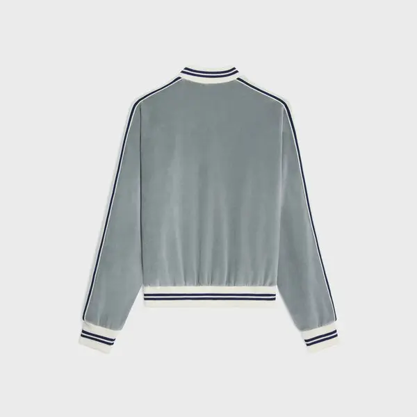 Celine Teddy Track Jacket In Velvet Jersey
