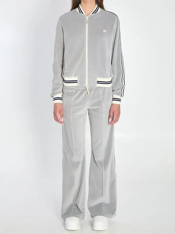 Celine Teddy Track Jacket In Velvet Jersey