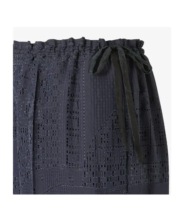 Fendi Patchwork Motif Wide-leg Drawstring Pants