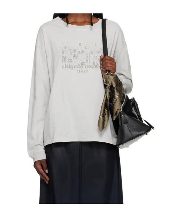 MAISON MARGIELA Logo Embroidered T-shirt - White