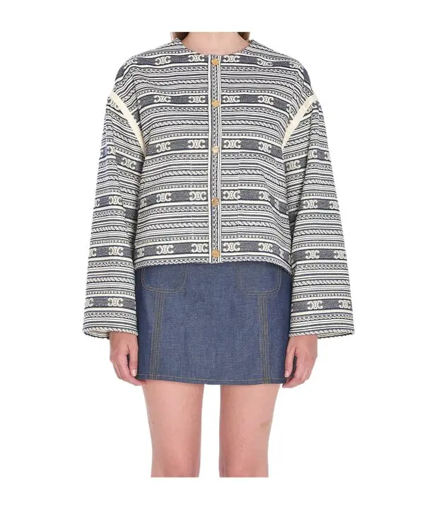 Celine Baja Cardigan Jacket In Cotton Wool