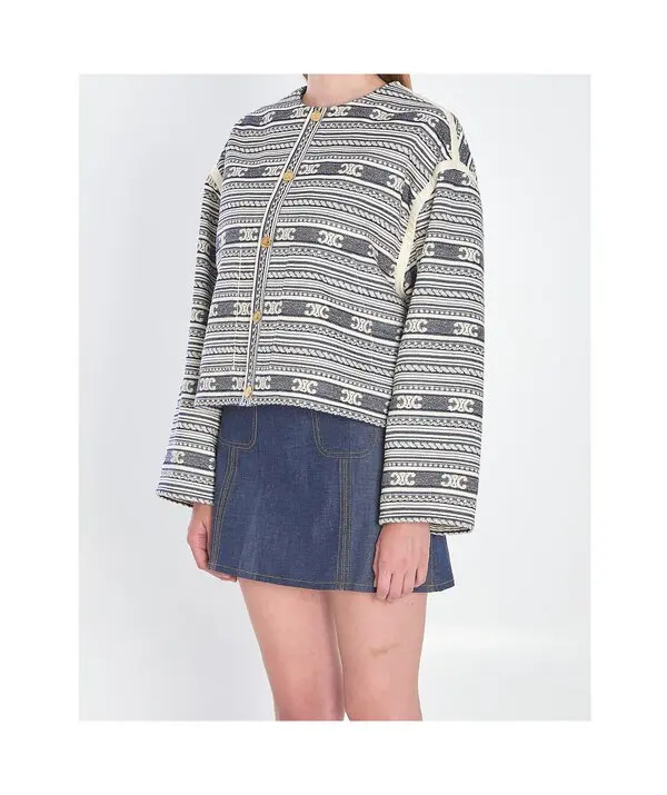 Celine Baja Cardigan Jacket In Cotton Wool
