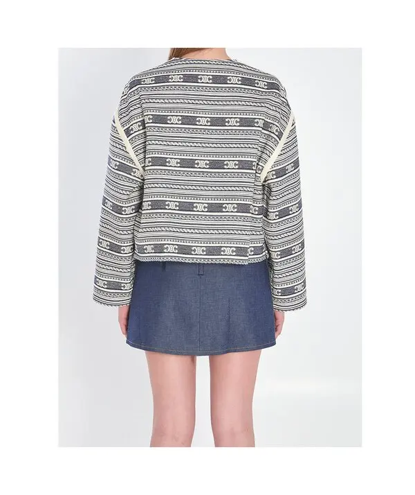 Celine Baja Cardigan Jacket In Cotton Wool