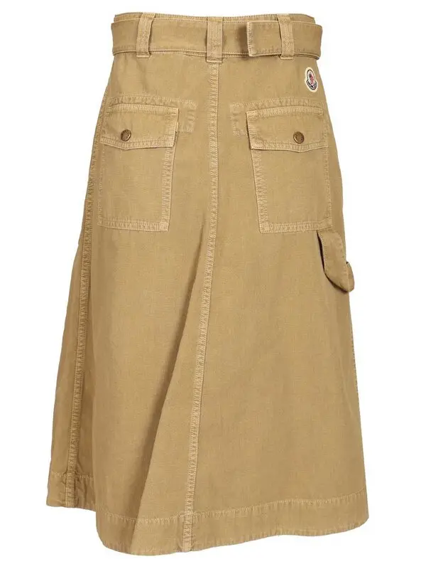 Moncler Belted Knee-length Skirt - Khaki