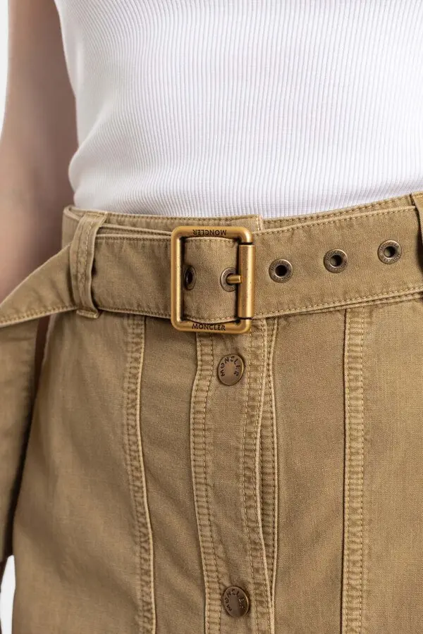 Moncler Belted Knee-length Skirt - Khaki