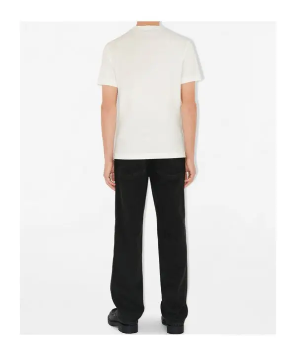 Burberry Logo Embroidered Crewneck T-shirt - Chalk