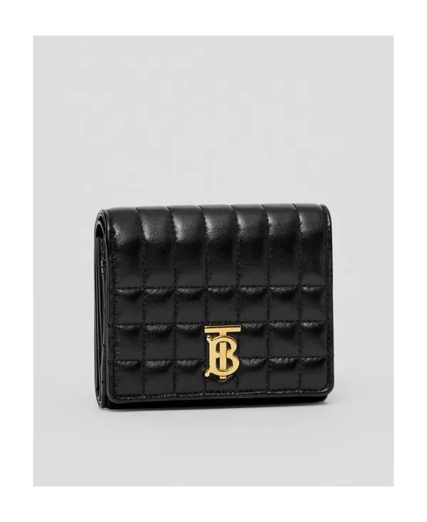 Burberry Logo Plaque Quilted Wallet