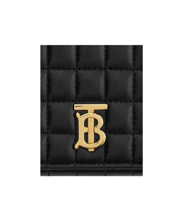 Burberry Logo Plaque Quilted Wallet