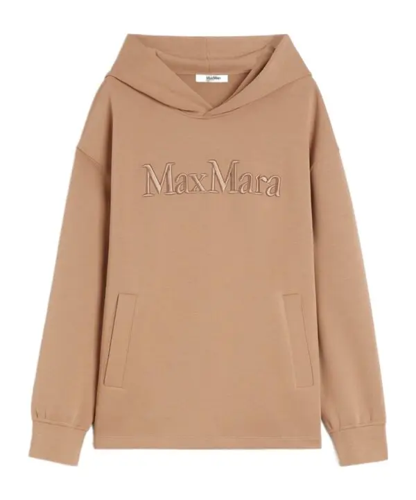 Max Mara Embroidered Logo Hoodie - Camel