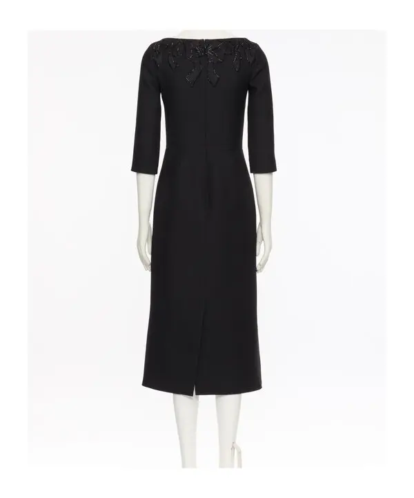 Valentino Garavani Bow Detailed Boat Neck Dress