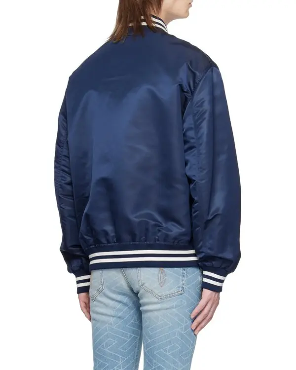 Versace Logo Embroidered Snap-front Jacket