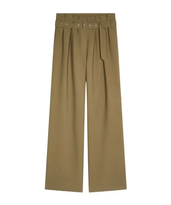 Dries Van Noten Peaches Belted Pants - Khaki