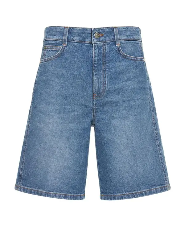 Stella McCartney Logo Denim Shorts