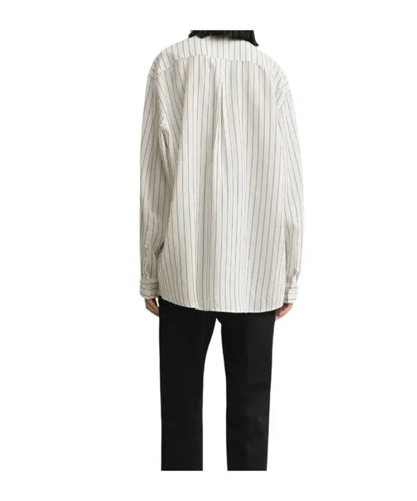 TOTEME Striped Long-sleeved Shirt - White