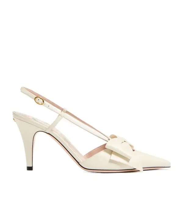 Valentino Garavani Bow Detail Pointed Toe Slingback Pumps
