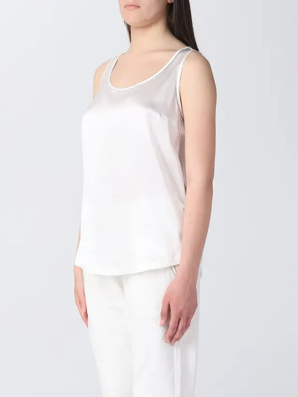 Brunello Cucinelli Embellished Satin Tank Top - White