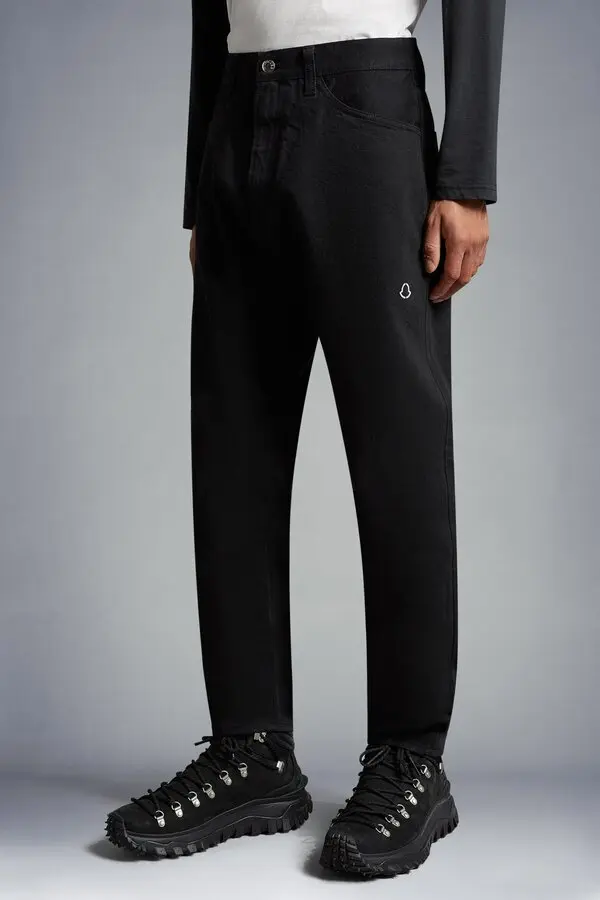 Moncler X Fragment Hiroshi Fujiwara Logo Embroidered Denim Pants