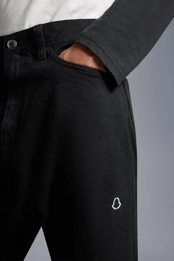 Moncler X Fragment Hiroshi Fujiwara Logo Embroidered Denim Pants