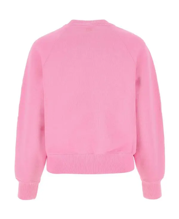 AMI Paris Tonal Logo Organic Cotton Sweatshirt - Pink