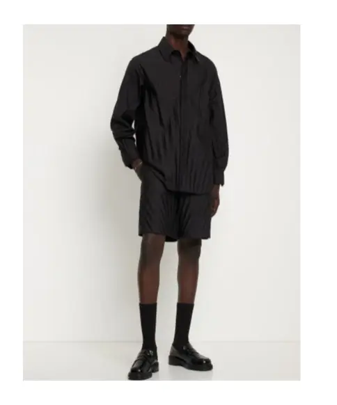 Valentino Garavani Textured Pleated Long-sleeved Shirt
