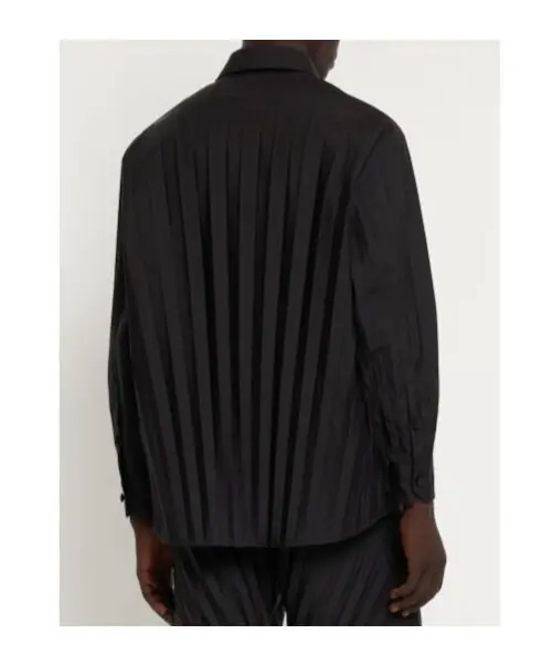 Valentino Garavani Textured Pleated Long-sleeved Shirt