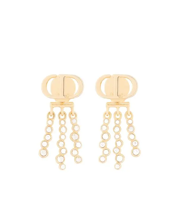 Dior Petit Cd Earrings With Crystals - Yellow