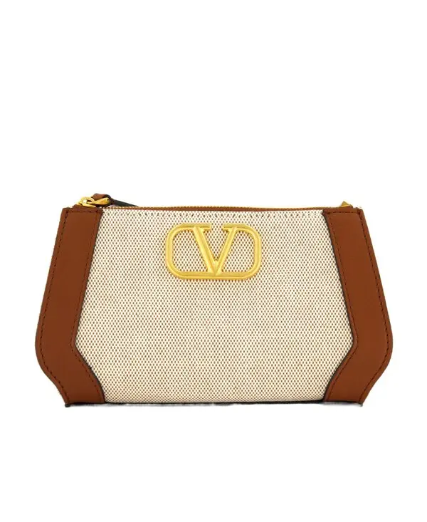 Valentino Garavani Logo Makeup Bag - Nude