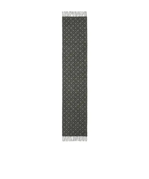 Tory Burch T Monogram Printed Fringed Scarf - Black