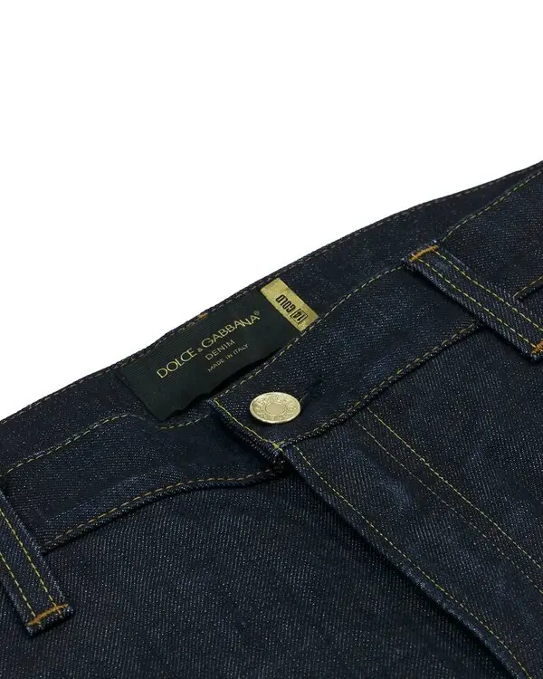 Dolce & Gabbana Dark Wash Logo Detail Jeans - Black