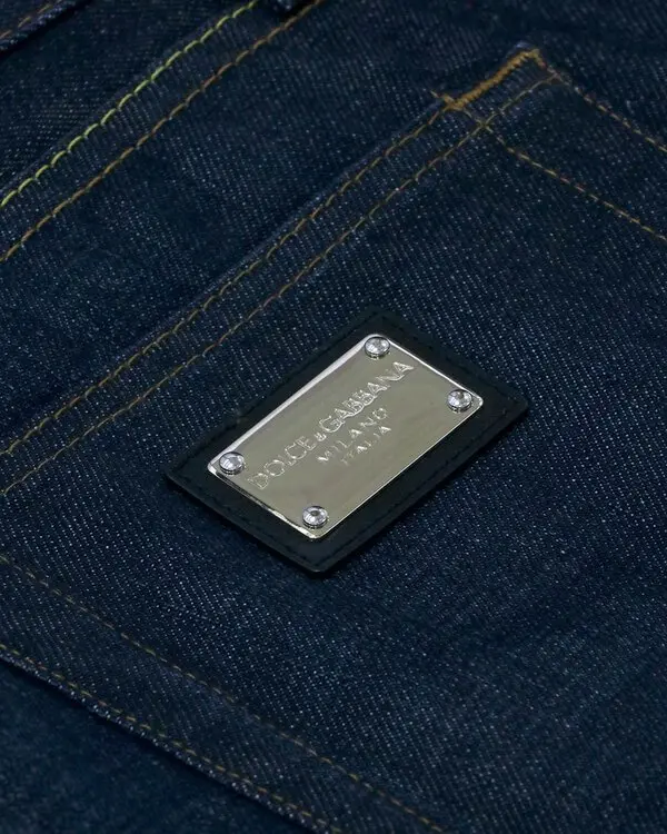Dolce & Gabbana Dark Wash Logo Detail Jeans - Black