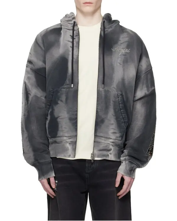 Amiri Bones Studded Oversized Zip Hoodie