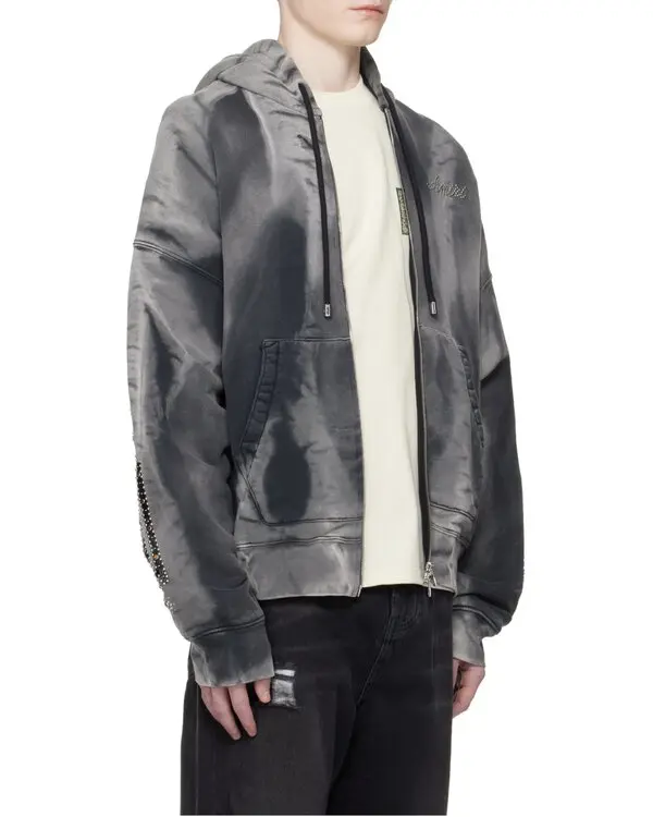 Amiri Bones Studded Oversized Zip Hoodie