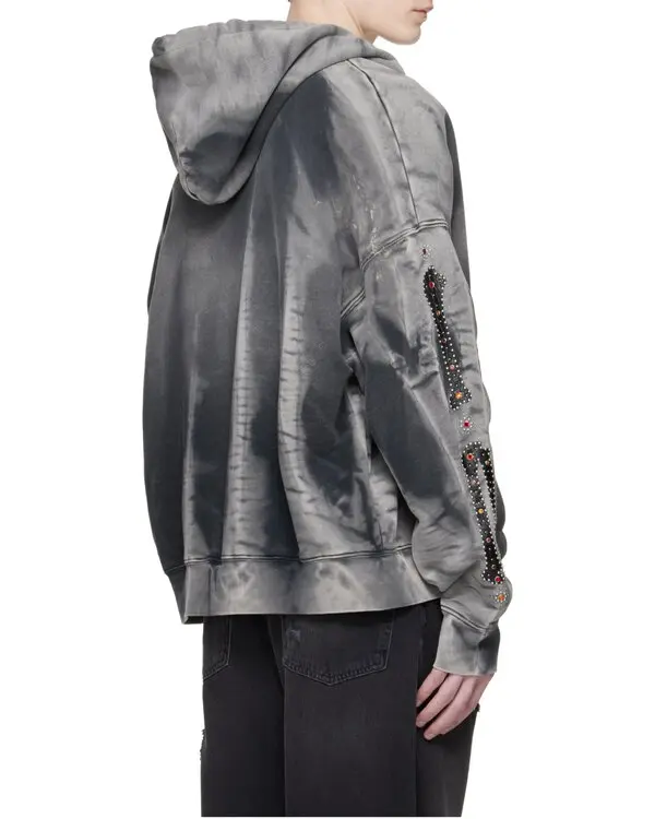 Amiri Bones Studded Oversized Zip Hoodie