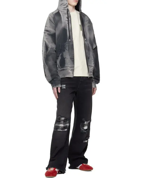 Amiri Bones Studded Oversized Zip Hoodie