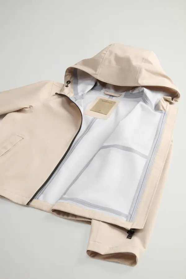 Woolrich Hooded Zip-up Jacket - White Pepper