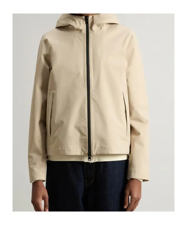 Woolrich Hooded Zip-up Jacket - White Pepper