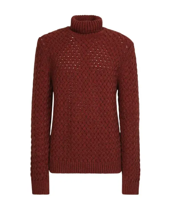 LARDINI Roll-neck Knitted Jumper - Brown