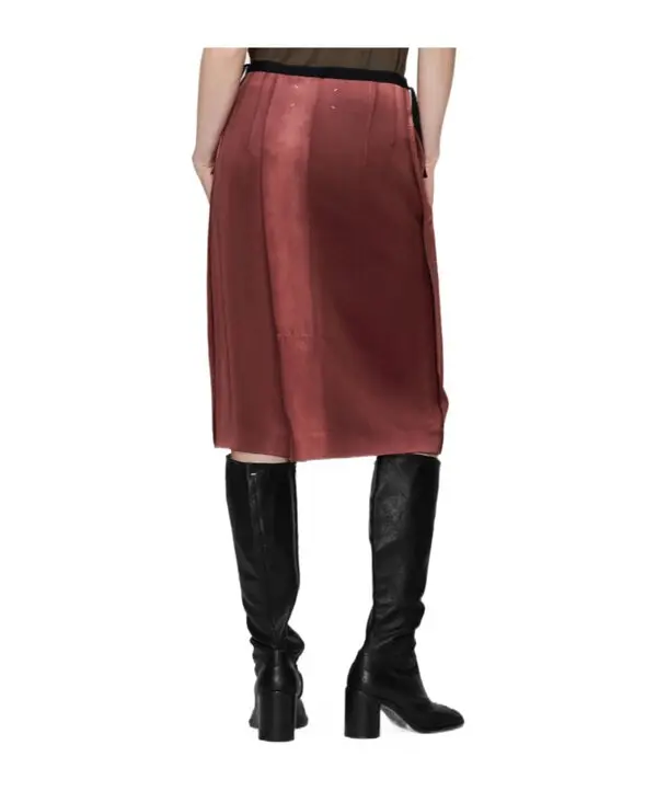 MAISON MARGIELA Satin Midi Skirt - Bordeaux