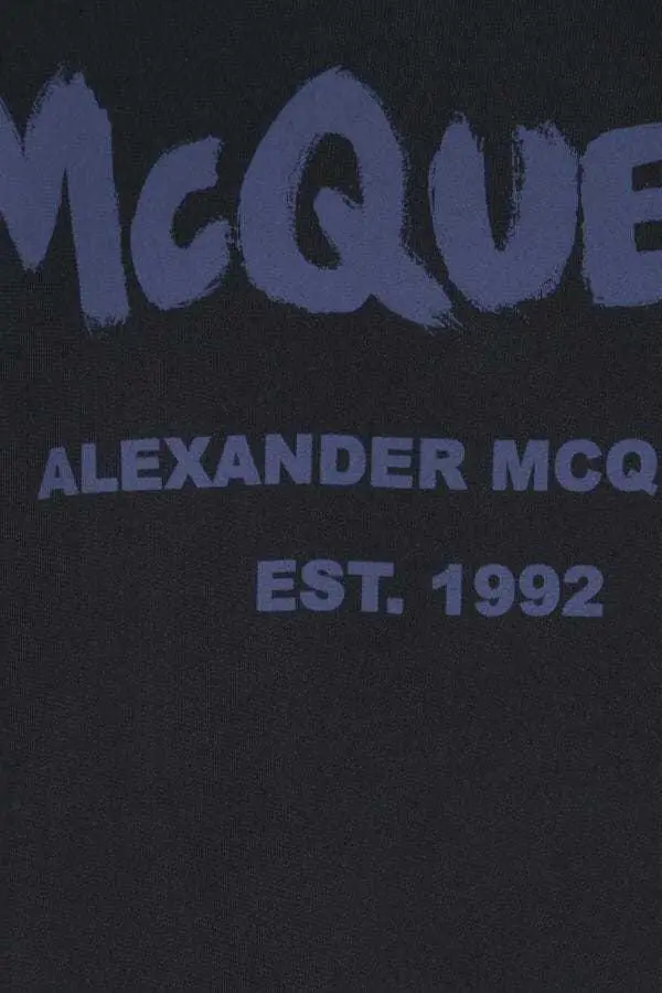 Alexander McQueen Graffiti Logo Printed Crewneck Sweatshirt - Black