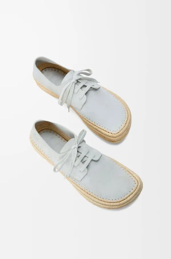 Loewe Rio Raffia Trimmed Lace-up Espadrille Loafers