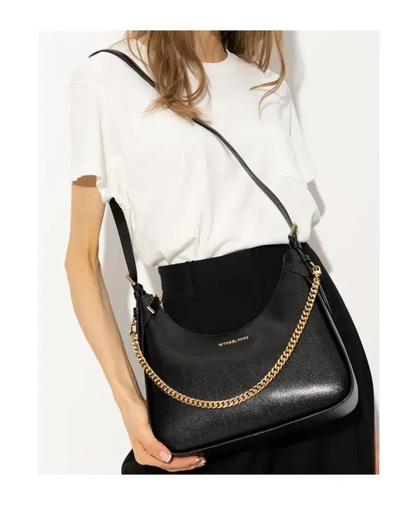Michael Kors Leather Shoulder Bag With Chain Strap