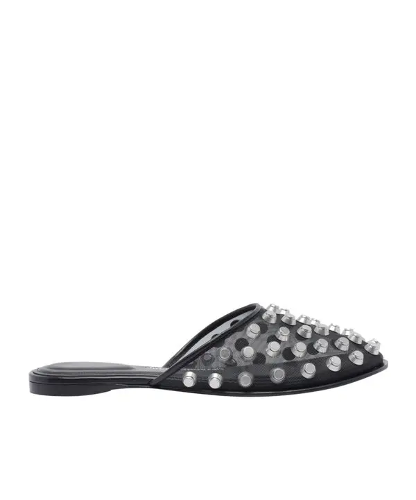 Alexander Wang Studded Mesh Mules - Black