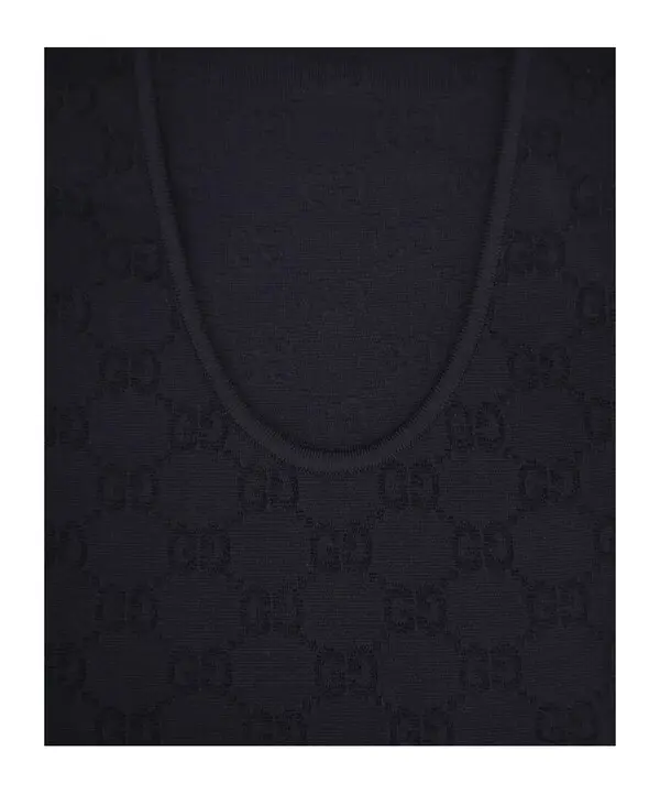 Gucci Gg Jacquard Sleeveless Knitted Top