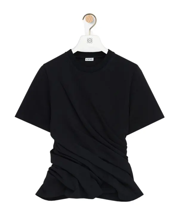 Loewe Twisted Top With Crew Neckline And Embroidered Lettering
